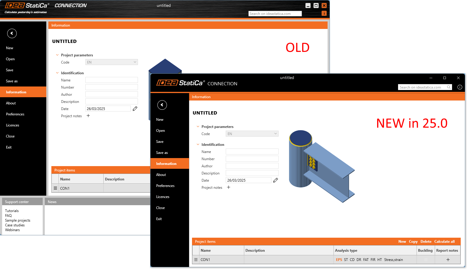 New style of applications in 25.0 | IDEA StatiCa